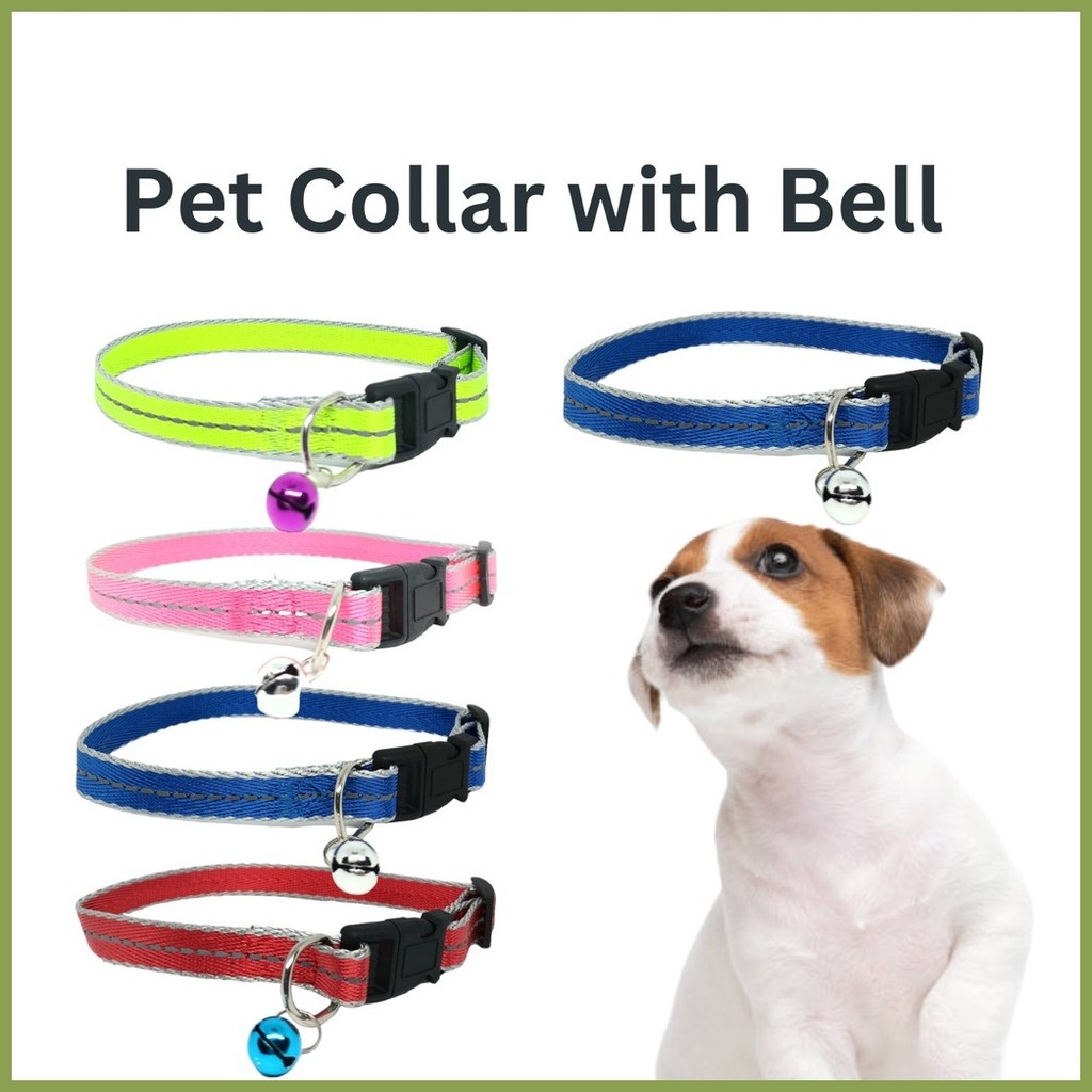 ∧ ☁ 36pcs 4 size Pet Collar Reflective Collar with Bell Assorted For ...