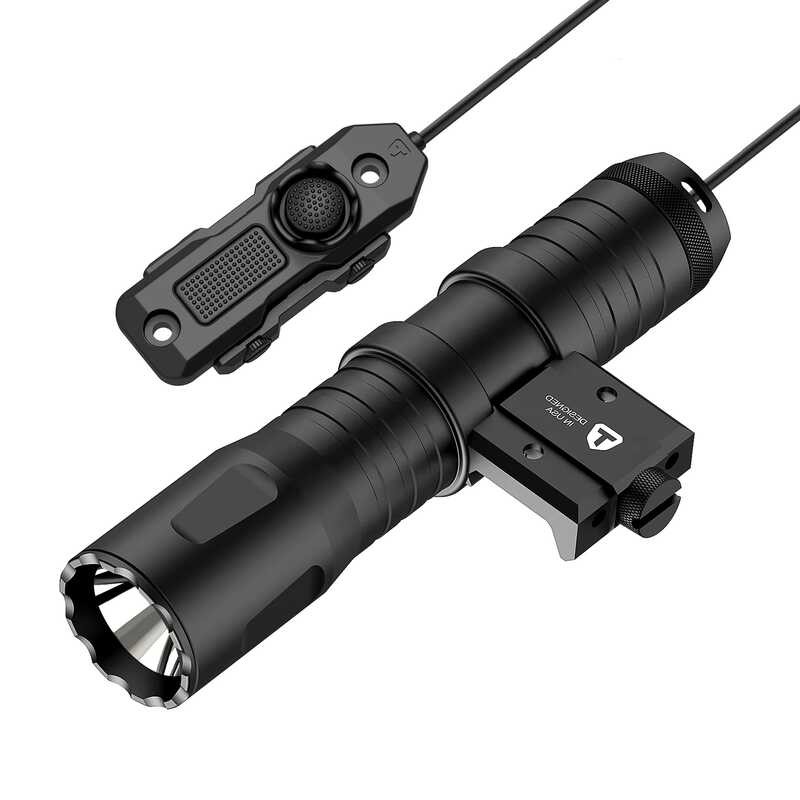 Tactical Flashlight 1200 Lumens Remote Pressure Switch LED Light With ...