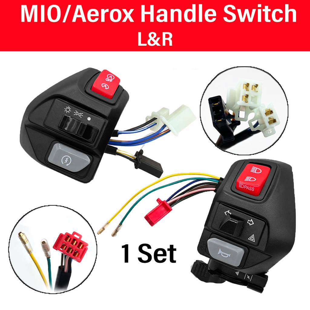 1Pair Domino Handle Switch With Hazard Light Switch For Aerox / MIO ...
