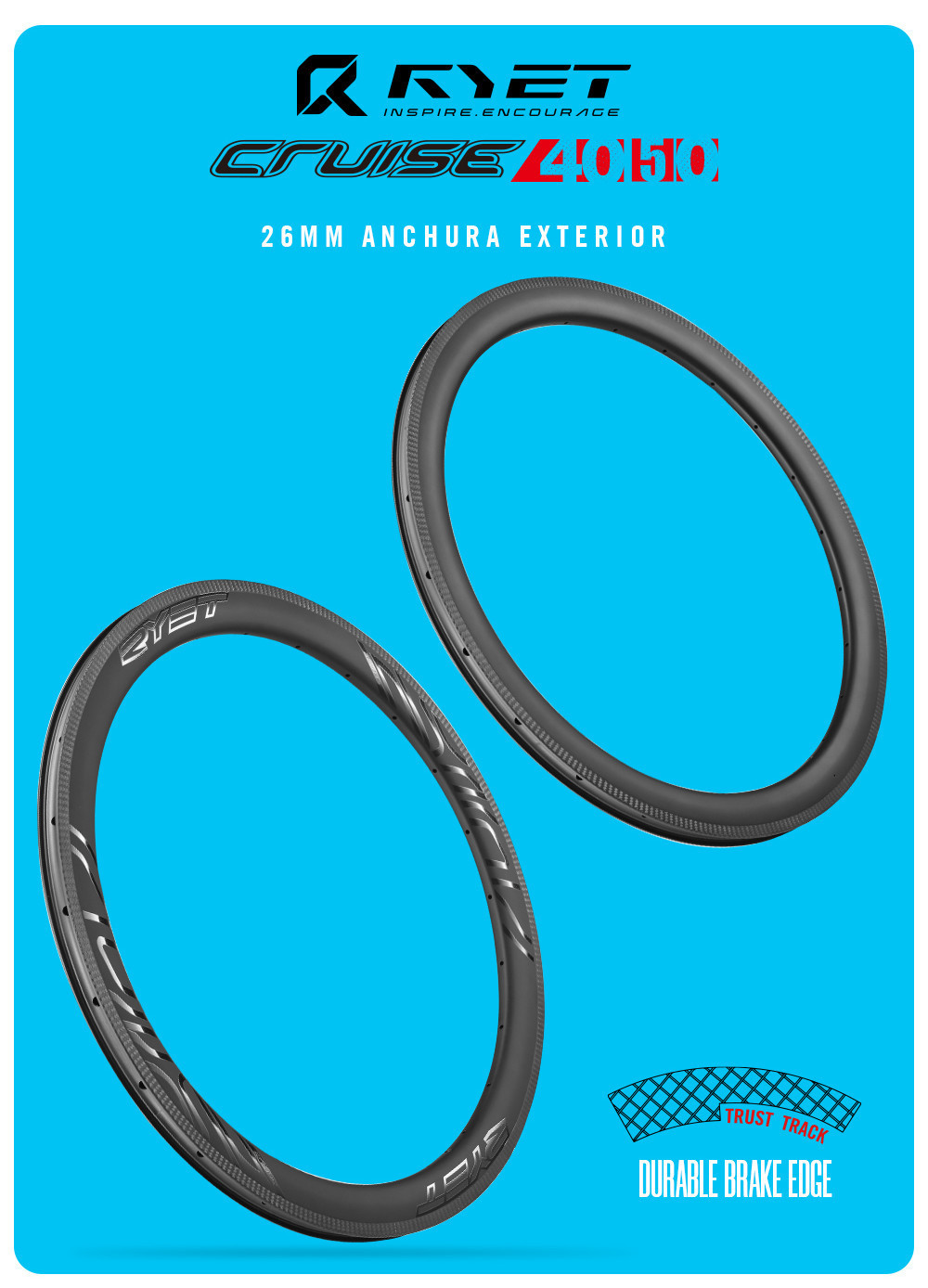 RYET Wheelset 700C T1000 Carbon Rim wheel V Brake Carbon Rim 40mm 50mm ...