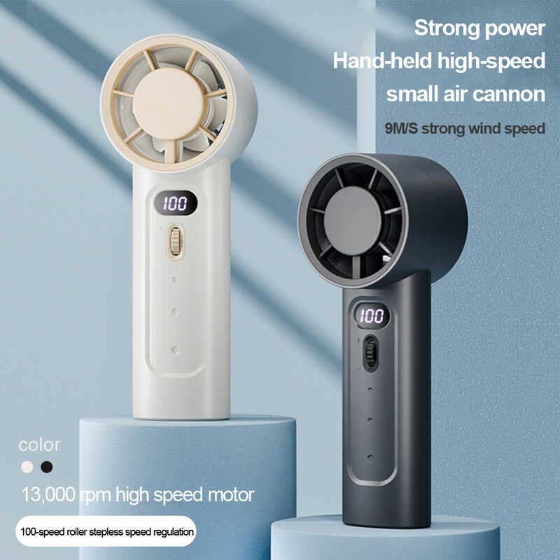 Portable Handheld Turbo Fan 100 Wind Speeds Adjustable Mini Personal ...