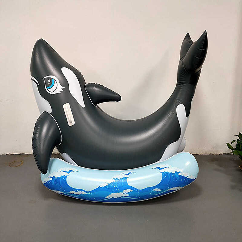 PVC Inflatable Unicorn Rocking Chair Inflatable Dinosaur Mount Children ...