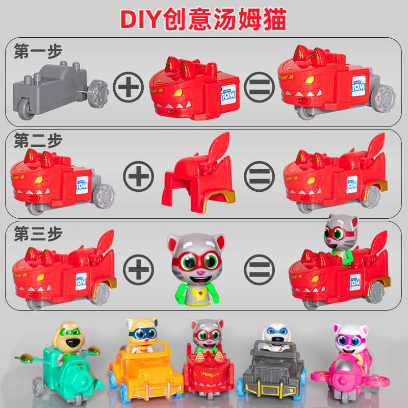 Authentic Talking Tom Cat Hero Squad Pentad Transformation Robot ...