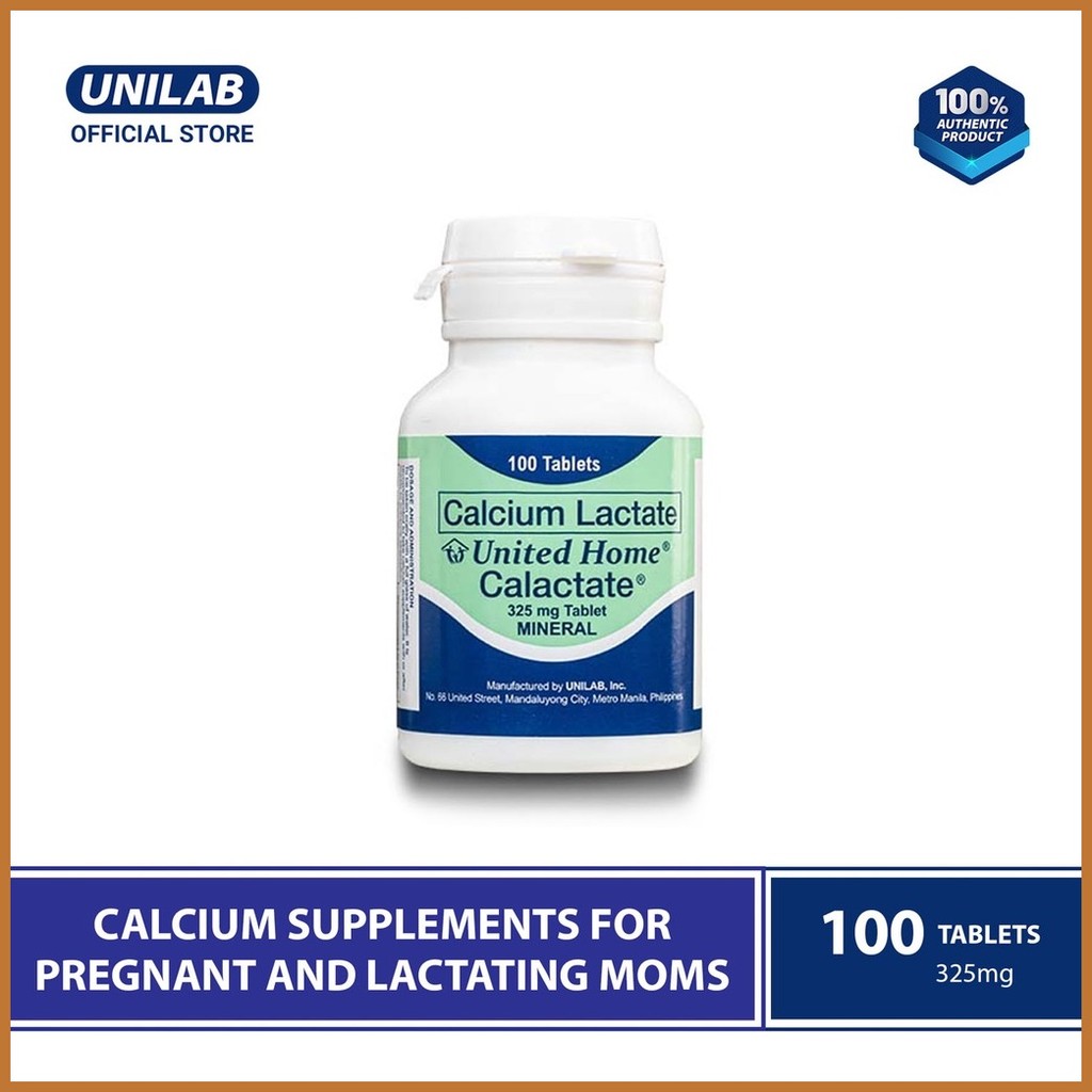 ♟ ☜ United Home Calactate 325Mg 100 Tablets (Calcium Supplements for ...
