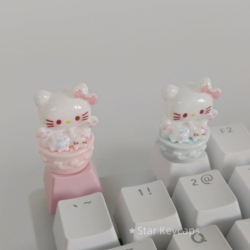 3D Cute pink KT Keycaps For Mechanical Keyboard Cherry MX Switch DIY ...