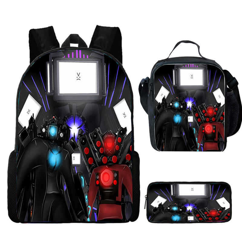 Set 3Pcs Skibidi Toilet S Titan Speakerman Children's Backpack Boy ...