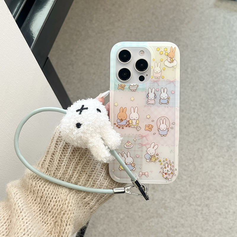 Cute Splice Dog Miffy Rabbit Hard PC Phone Case Compatible for iPhone ...