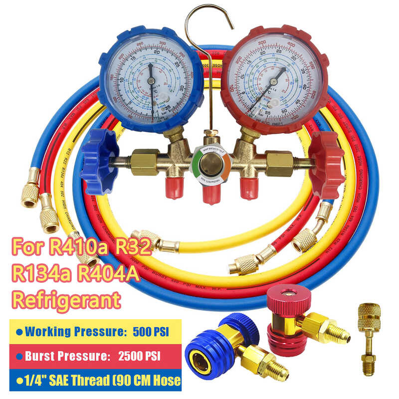 R410A For R32 R404A R134A Refrigerant Manifold Gauge Air Condition Refrigeration Set Air ...