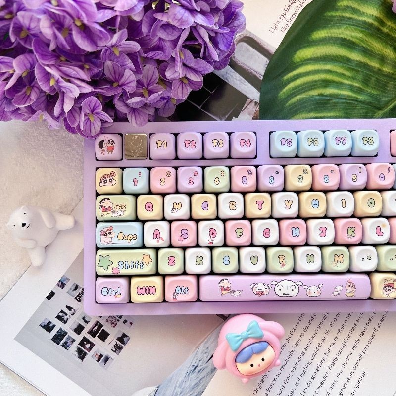 Crayon Shin-Chan Keycaps MOA Profile Cute Personalized Five-sided PBT ...