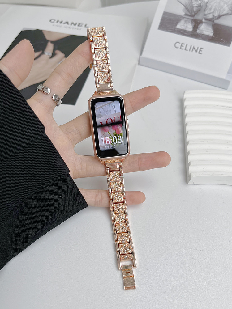 NiSTAR Fashion slim luxury diamond metal Strap for HUAWEI Smart Band 9 ...