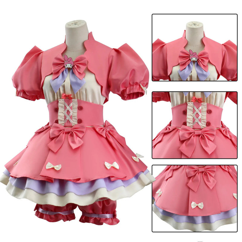 Cheerleader My Melody Cosplay Costume Pink Dress Identity V Lily ...