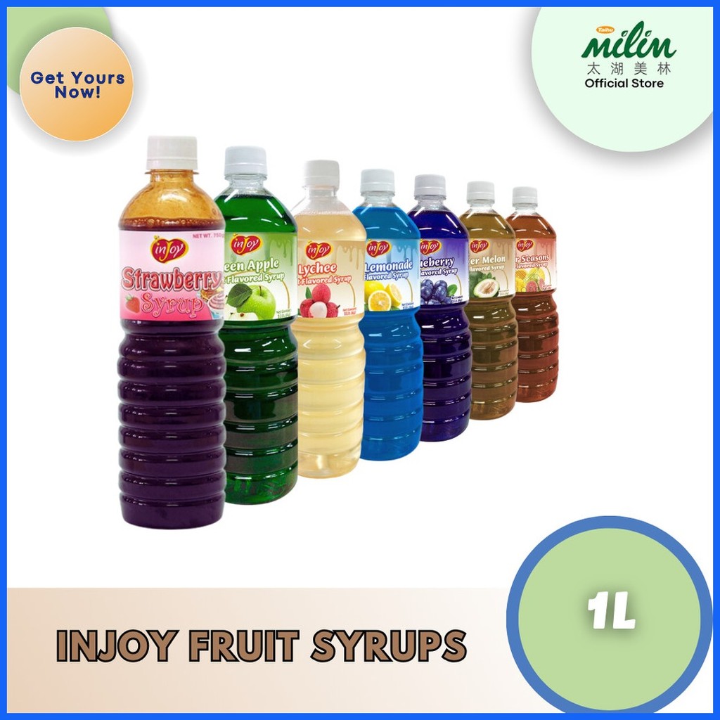 Injoy Fruit Flavoured Syrup 1L / Fruit Tea / Ice Cream Syrup / Pancake ...