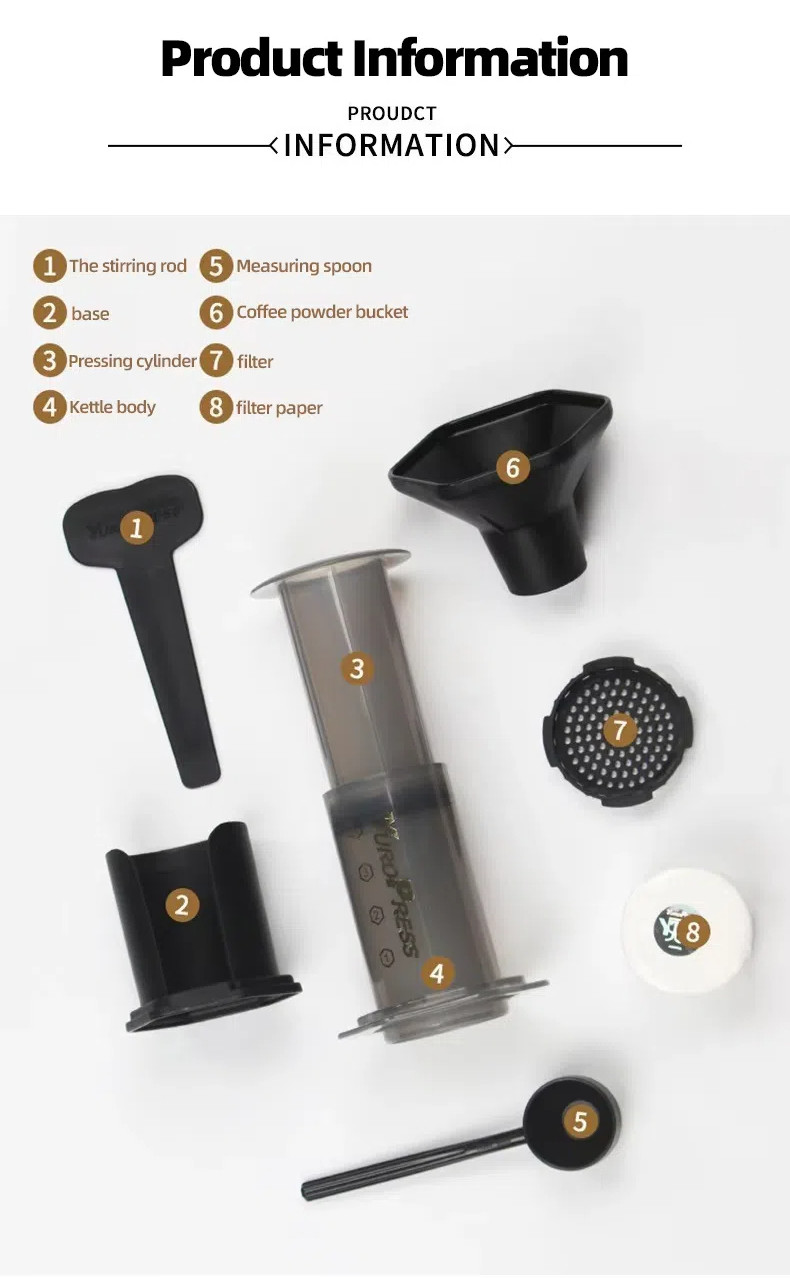 Hand Press Coffee Maker Eureka Espresso With Filters Portable French ...
