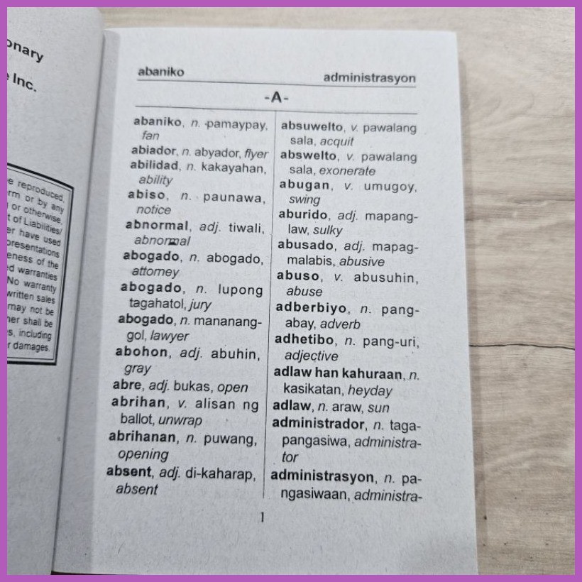 ஐ WARAY Filipino English Dictionary By:Villanueva | Shopee Philippines