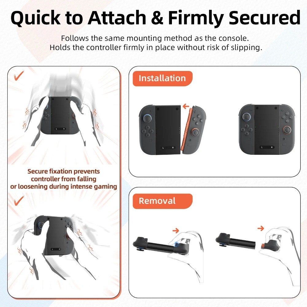 Fast Charging Grip Bracket Handle For Nintendo Switch 2 JoyCon Controller Charger Dock Station ...