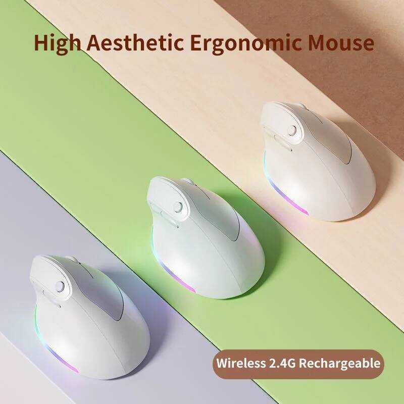 Wireless 2.4G Vertical Mouse Ergonomics Design Rechargeable DPI With ...