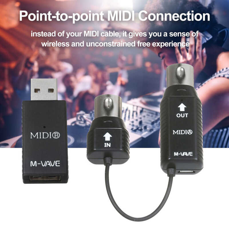 MS1 M-VAVE Mini Transmission MIDI Wireless Adapter Plug and Play port ...