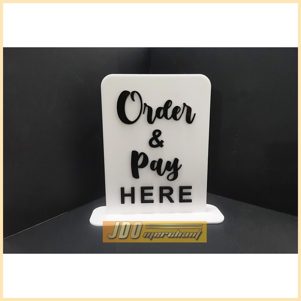 Order & Pay Here - Table Top Cashier Table Sign on Cafe cashier table ...
