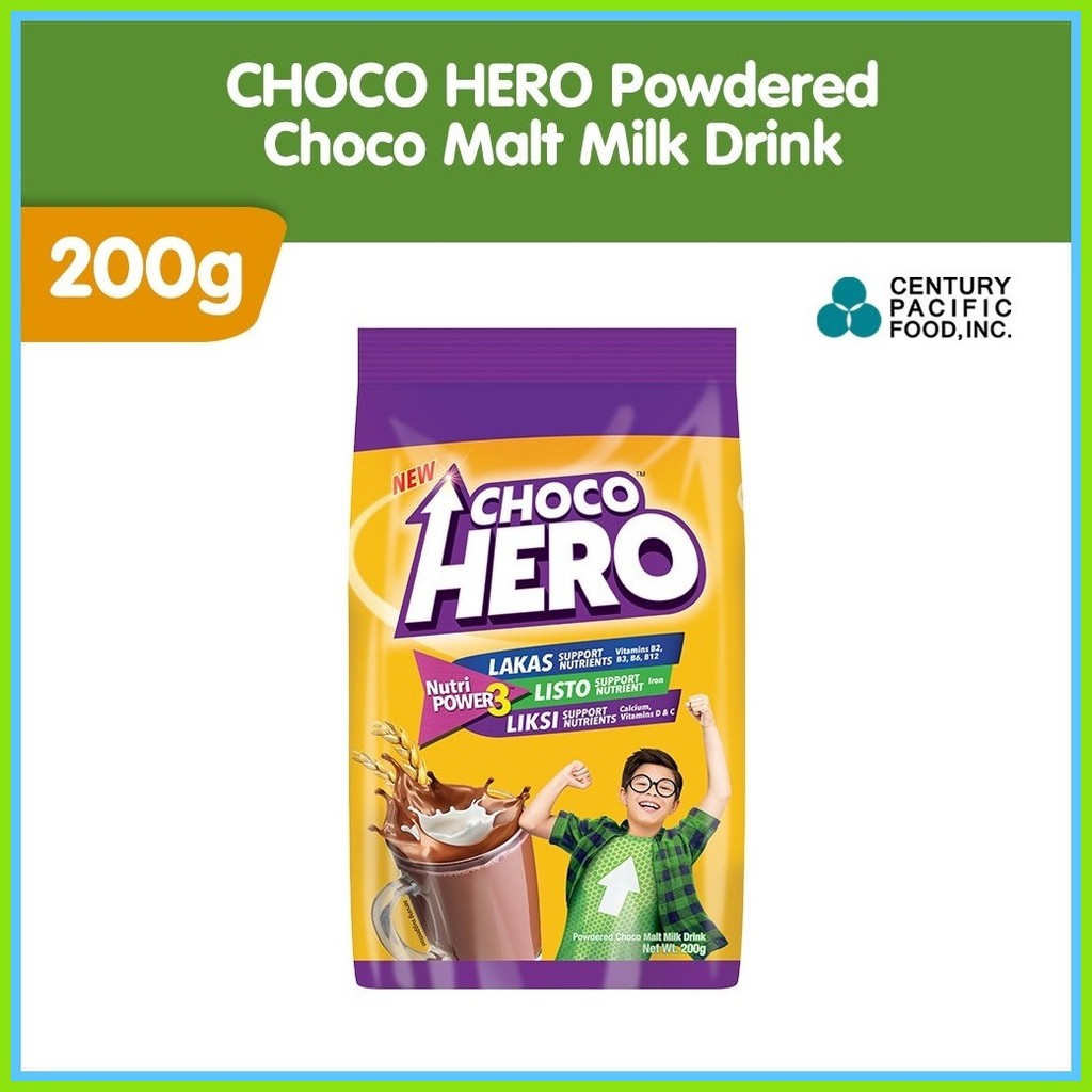 ♣ CHOCO HERO Powdered Choco Malt Milk Drink 200g | Shopee Philippines