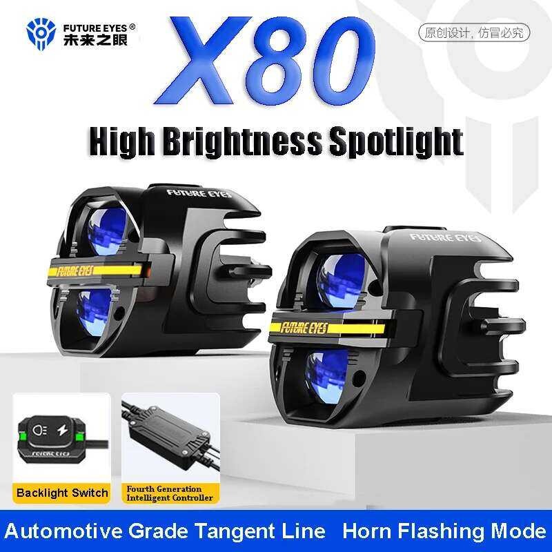 A A FUTURE EYES X80 LED Motorcycle Auxiliary Spotlight Horn Flash Led ...