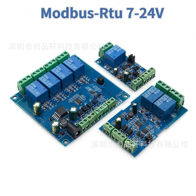Modbus-Rtu7-24V 4-channel relay module switch input/output RS485/TTL anti reverse connection ...