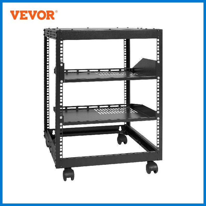 VEVOR Open Frame Server Rack 12U/15U/ 20U Floor Standing or Wall ...