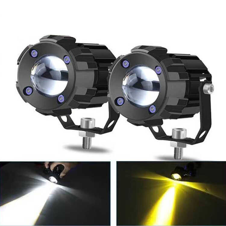 Motorcycle lens spotlights, external LED high and low beam integrated ...