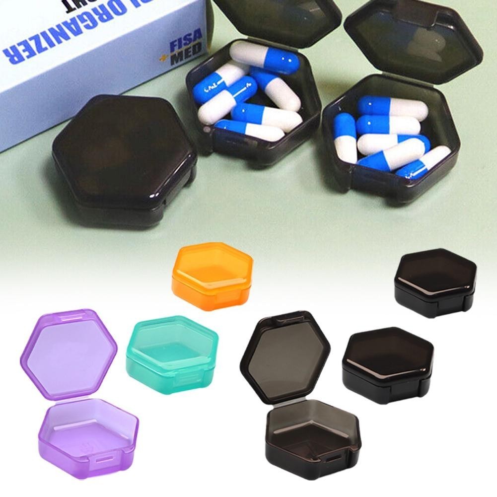 3/4pcs Mini Pentagon Square Pill Box Outdoor Travel Portable Medicine ...