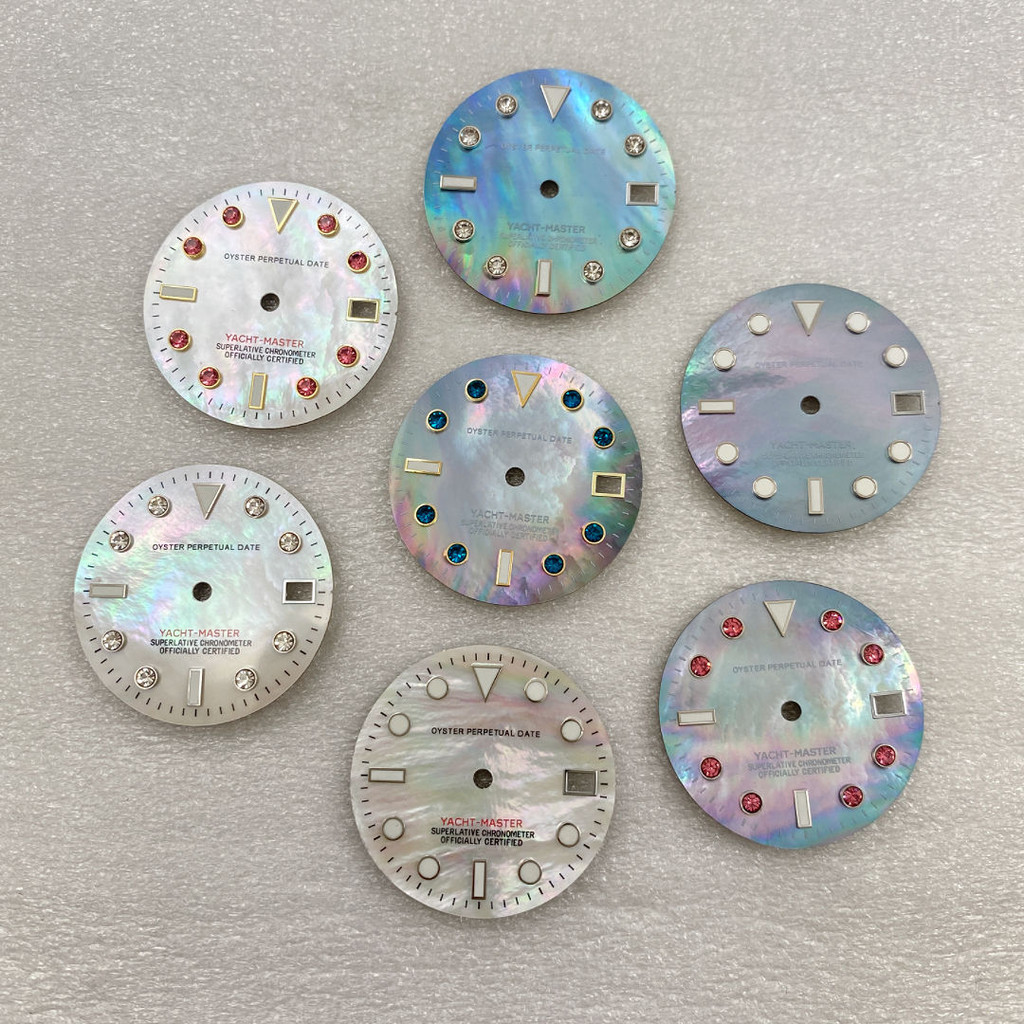 Nh35 Dial Printing Mark Color Diamond Nail Mother-of-Fritillary Dial ...