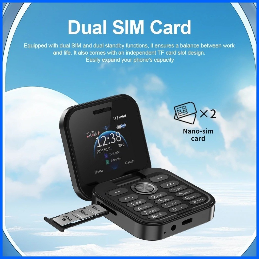 ۩ Brand New i17 mini Flip Phone Keypad Cellphone Keypad Phone Dual SIM ...