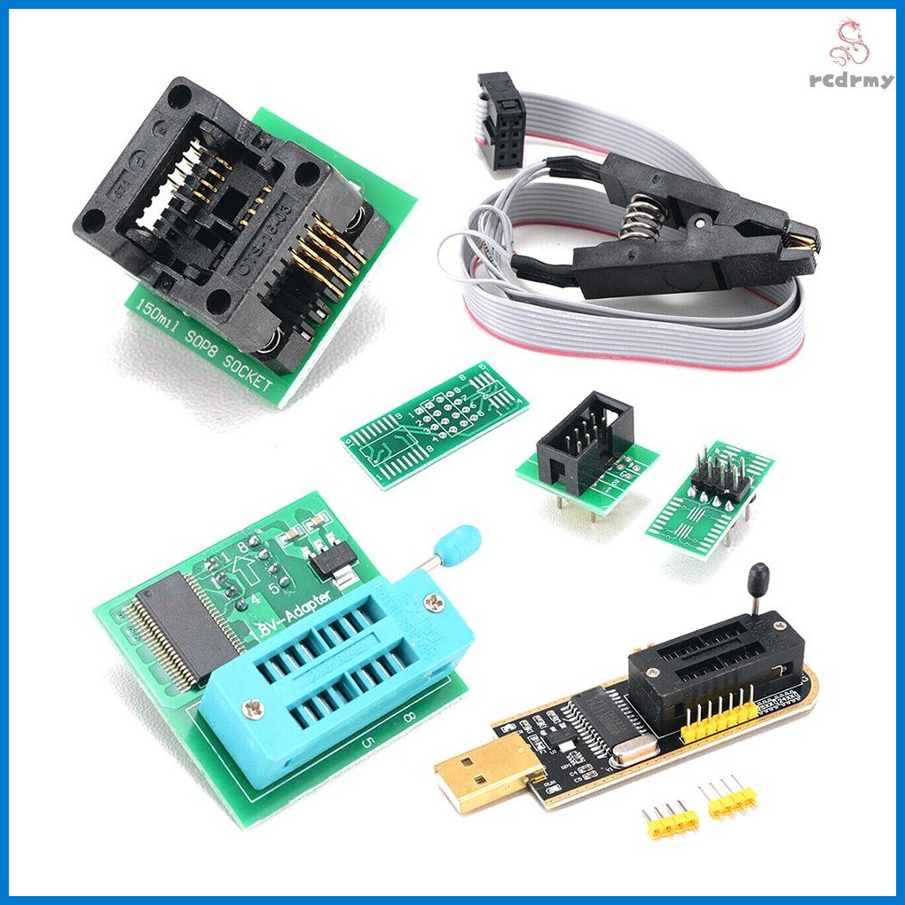 USB Programmer Kit with SOP8 Clip EEPROM Burner BIOS Flasher SPI Flash Programmer Kit with 1.8V ...