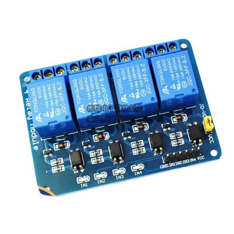 Equipped with optocoupler isolation, 4-channel relay module ...
