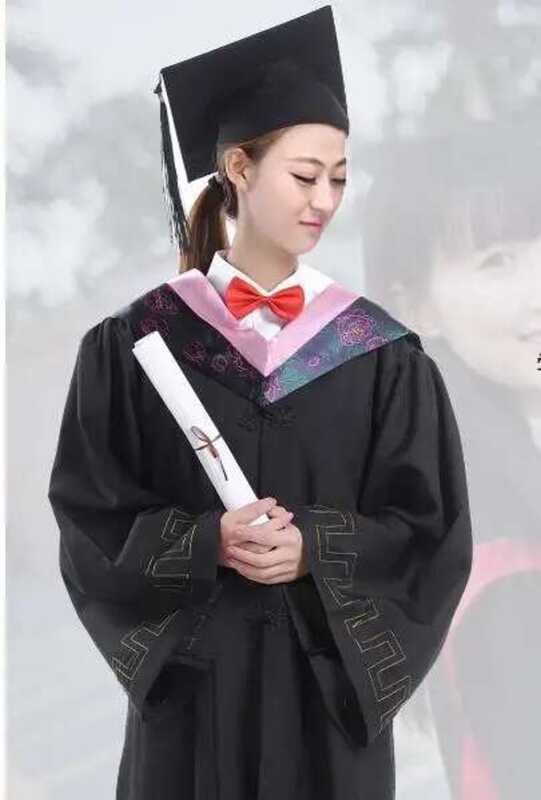 Graduation Clothing Gown Uniform Academic Robe Doctor Black School ...