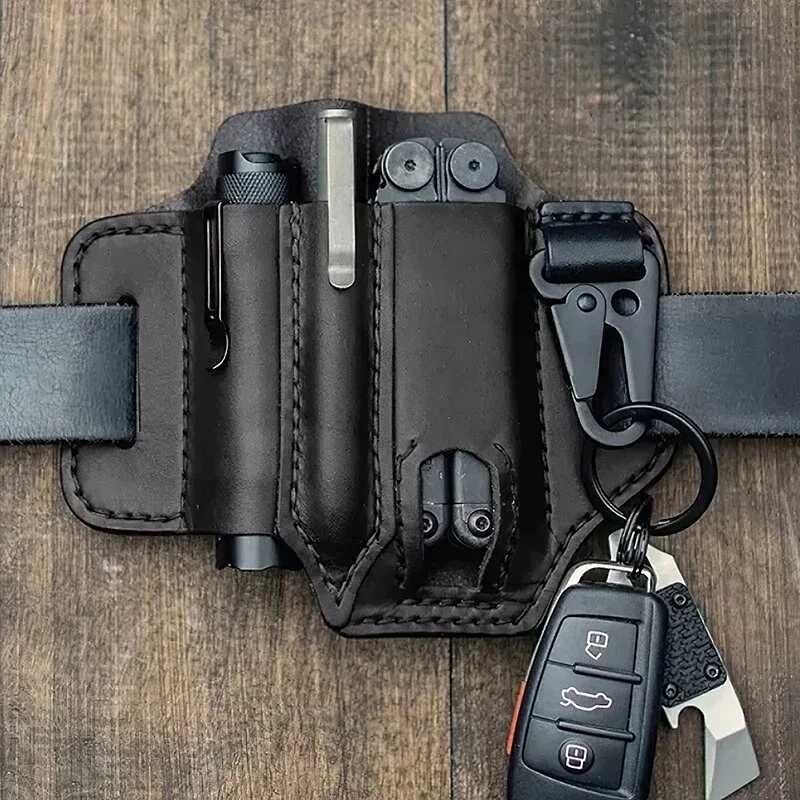 Multi Tactical Tool Belt Leather Portable Tool Storage Holster Hunting ...