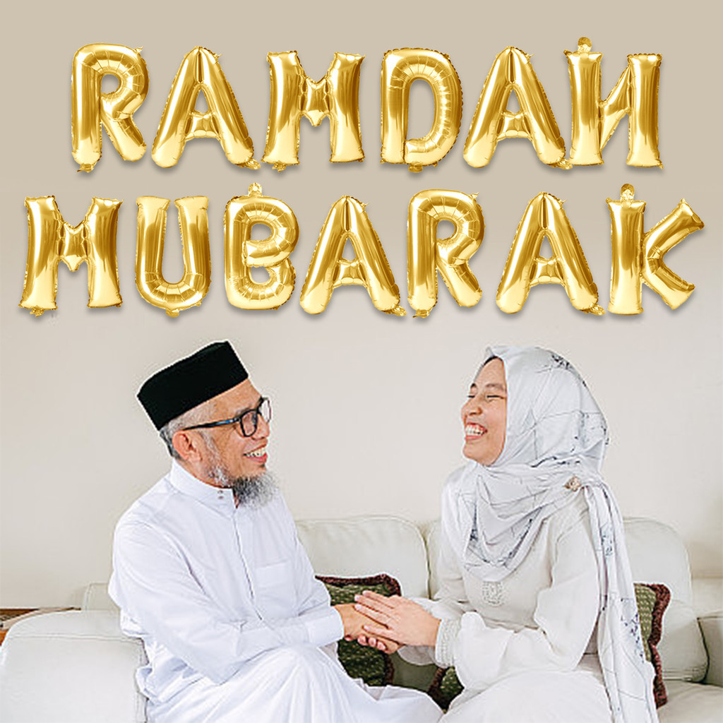 Beautiful Ramadan Mubarak Letter Foil Balloon Set - Muslim Islamic Eid ...