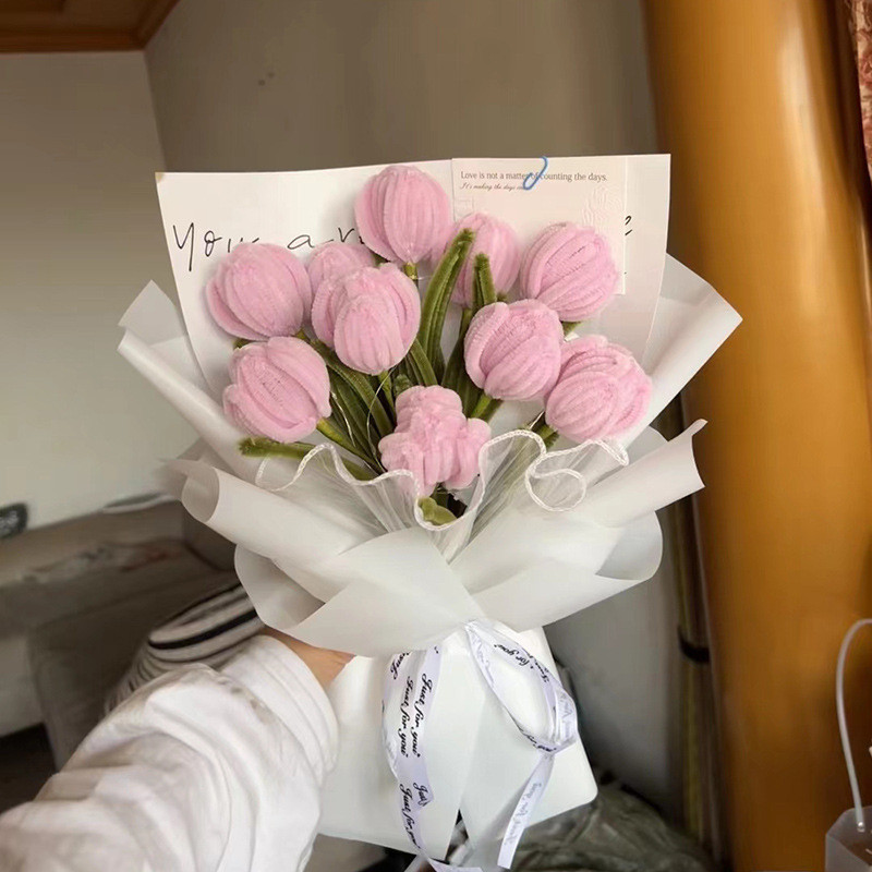 Fuzzy Wire 100pcs/set DIY Flowers Bouquet for Gift, Handmade Valentine ...