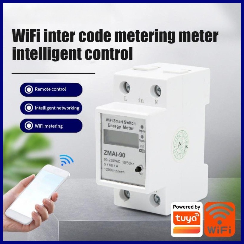 TY-MCB Tuya Smart Electric Meter Home Remote Reading Single Phase Rail ...