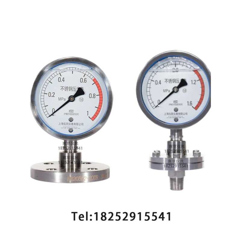 YTP-100ML MF stainless steel shock resistant diaphragm flange pressure gauge DN25DN501.6mp ...