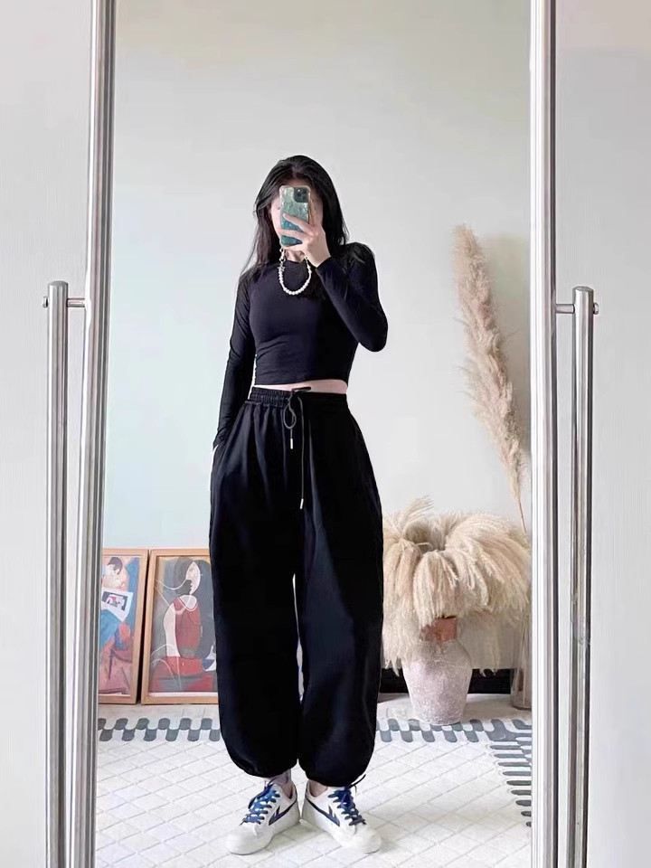 【Sulit Deal】Korean Grey Jogging Pants For Women High Waist Kpop Dance ...