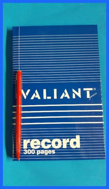 ∪ ≈ Valiant Junior Record Book Log Book 150 pages, 200 pages, 300 pages ...