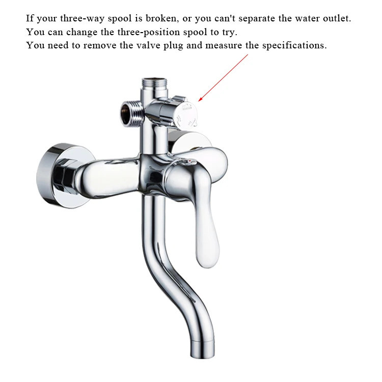 22mm 3-Way Shower Diverter Valve Ceramic Cartridge for Bathroom Faucet ...