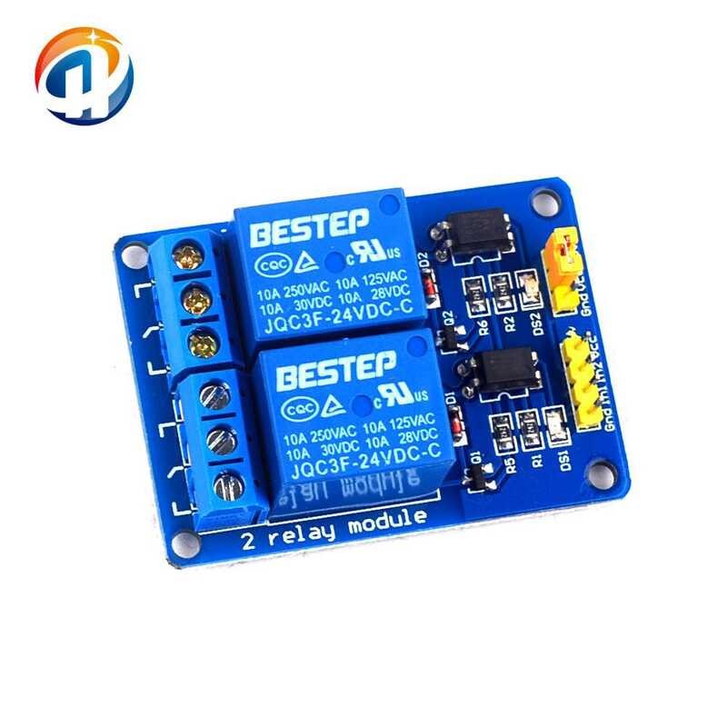 BESTEP 2-channel 24V relay module optocoupler isolation low level trigger with indicator light ...