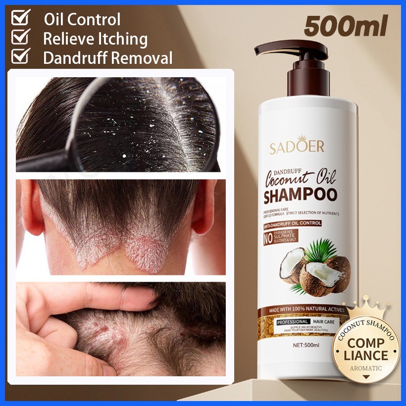 Sea Salt Coconut Oil Shampoo Anti-Dandruff Refreshing Control Oil Fluffy Repair Frizz 500ML ...