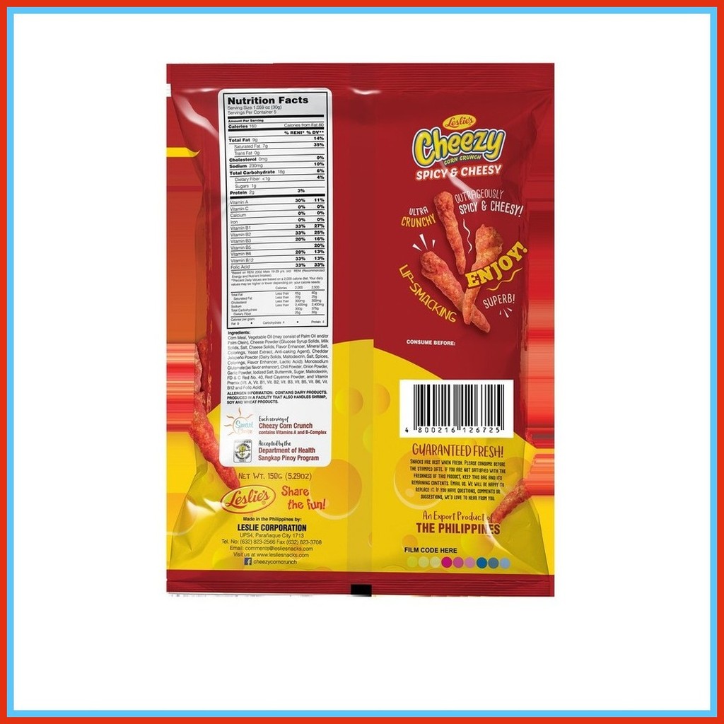 ⊙ Cheezy Corn Crunch Red Hot 150g | Shopee Philippines
