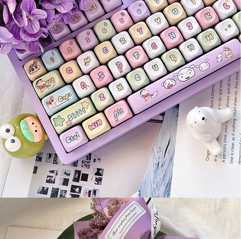 Crayon Shin-Chan Keycaps MOA Profile Cute Personalized Five-sided PBT ...
