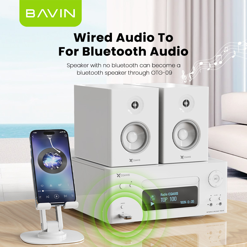 BAVIN 09 Bluetooth Receiver 5.3v Dongle Adapter 20m For Audio Devices ...