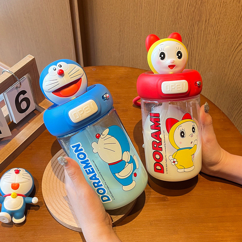 ~~ Doraemon Straw Cup Co-Branded Children Water Cup Cartoon Cute Large ...