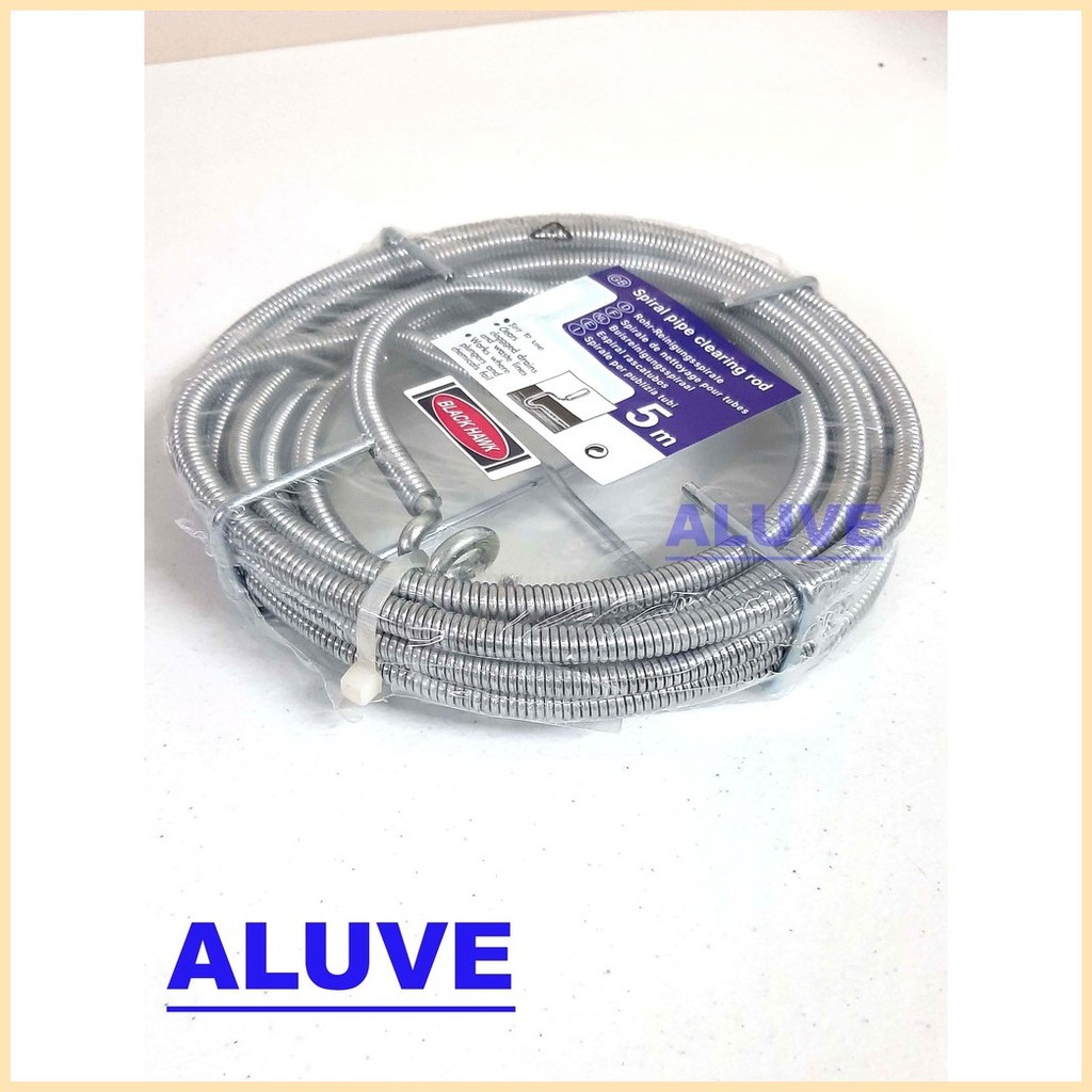 Black Hawk Spiral Pipe Clearing Rod 3/8 inch x 5 Meters clears clogged ...