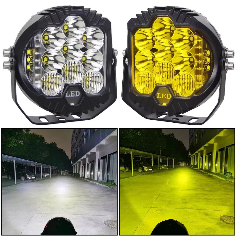 5/7/9inch 75W LED Work Light Pods Spot Fog Lights Off-Road Driving Lamp ...