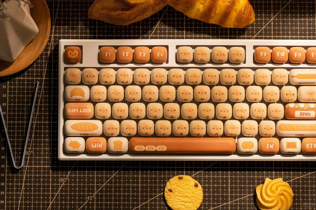 Cute Bread Keycap 138 Keys MOG PBT Thermal Sublimation Round Mantou ...